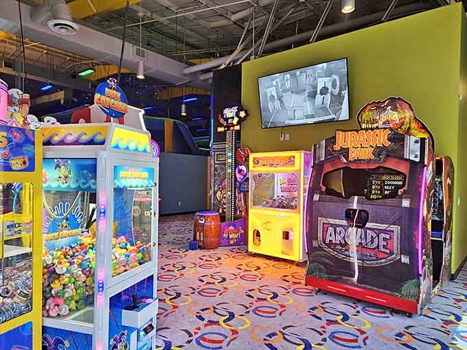 Classic arcade games line up like old friends, ready to separate you from your quarters and dignity simultaneously.