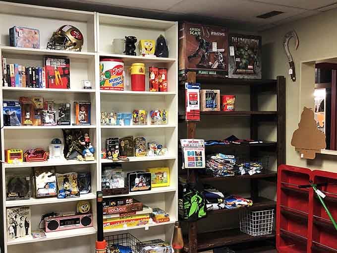 Shelves packed with pop culture memories from SpongeBob to classic films await your rediscovery and delight.