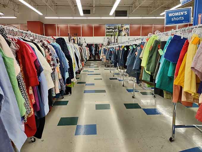 When clothing racks stretch this far into the distance, you know you've found thrifting paradise in Michigan.