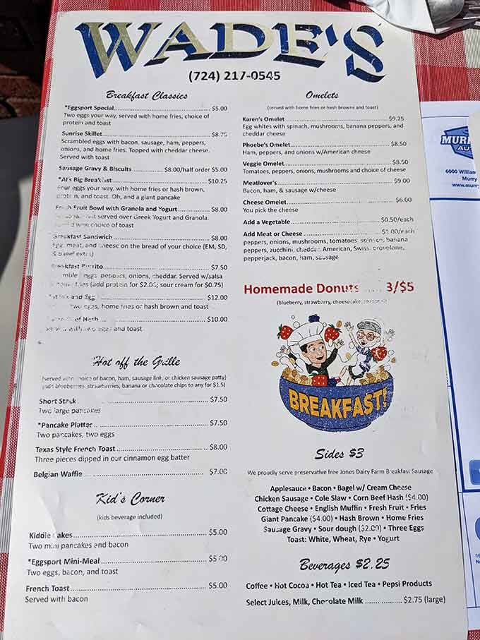 This menu reads like a love letter to breakfast, offering everything your hungry morning heart could desire.