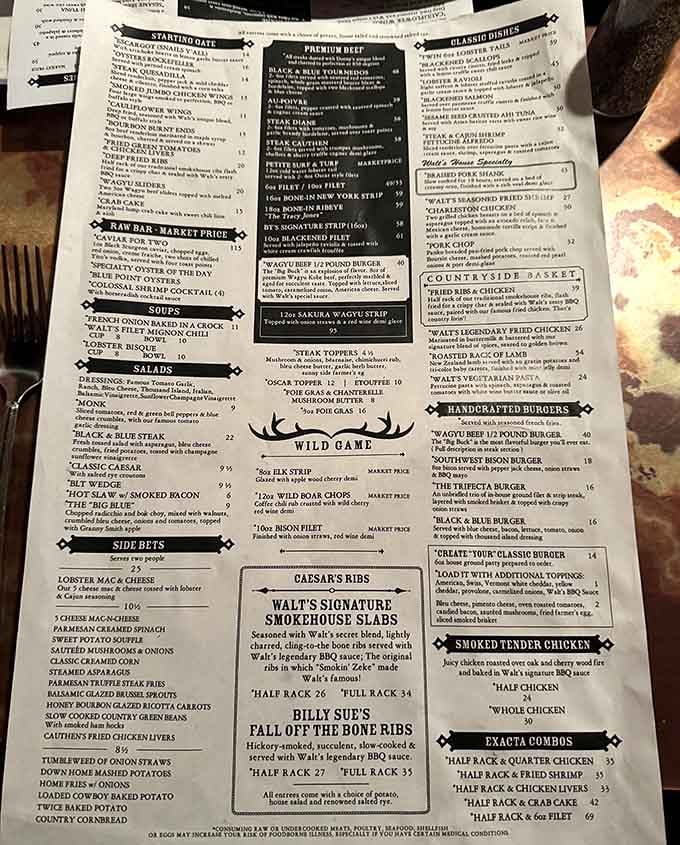 This menu reads like a love letter to beef, with enough variety to keep you coming back.