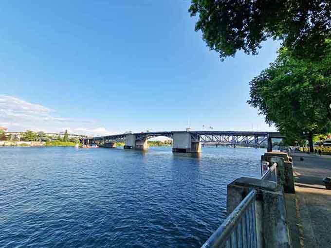 Summer transforms the waterfront into pure blue serenity, proving Portland's beauty isn't just a spring fling.