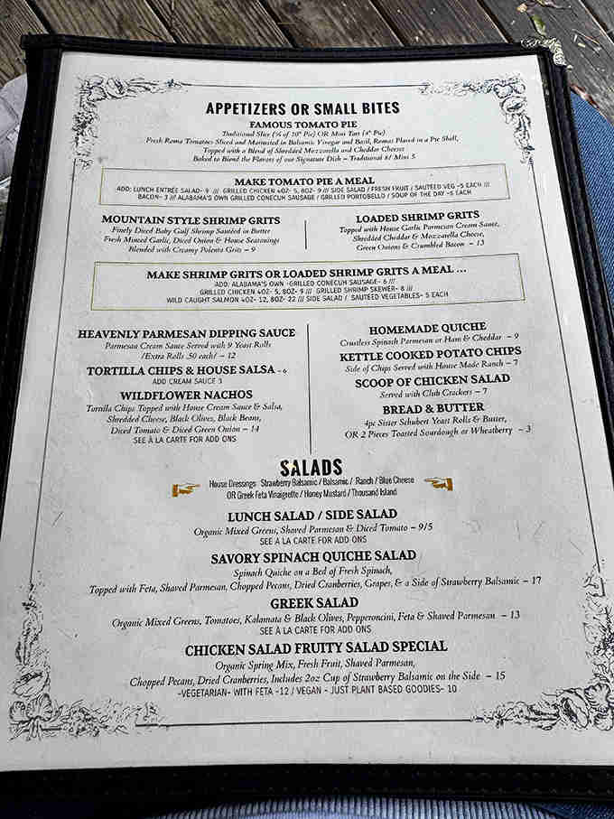 A menu this creative deserves closer inspection. Notice how many dishes make you say "ooh, that sounds good."