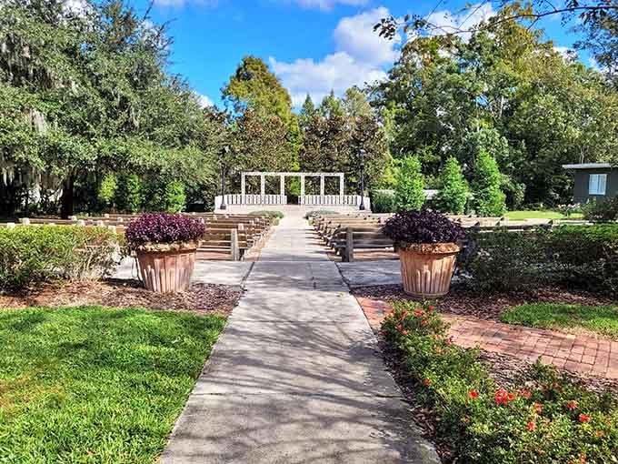 These manicured garden pathways lead somewhere peaceful, which is exactly what your soul ordered today.