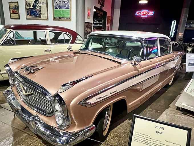The 1957 Nash Ambassador proves that elegance never goes out of style, just occasionally takes a parking break.