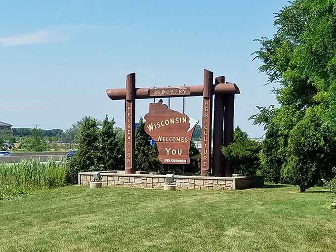 Rustic wooden posts frame our state's shape like a work of art you'd actually want in your living room.