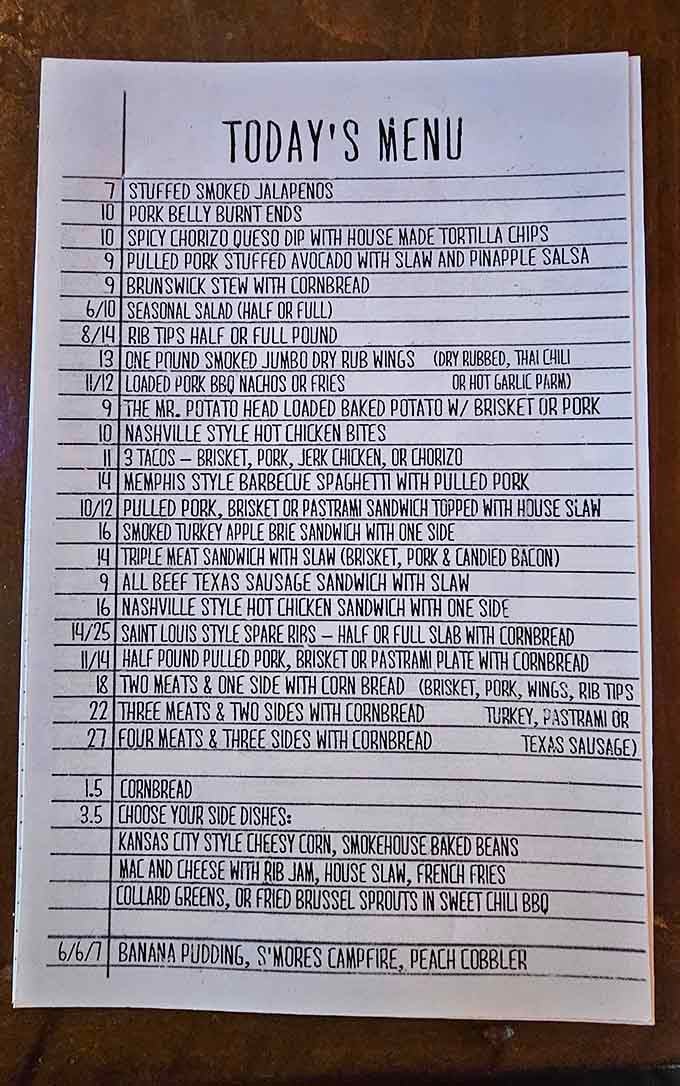 Today's handwritten menu proves variety is the spice of life, featuring everything from burnt ends to Memphis-style spaghetti.