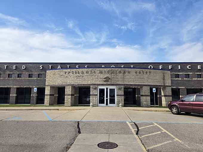 The old post office building stands as a testament to when government architecture had actual personality and style.