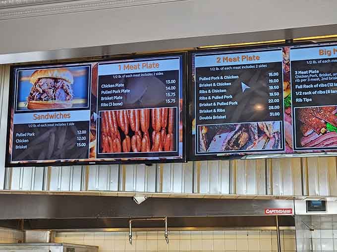 When the menu boards display ribs like that, you know you're in for something special and deliciously smoky.