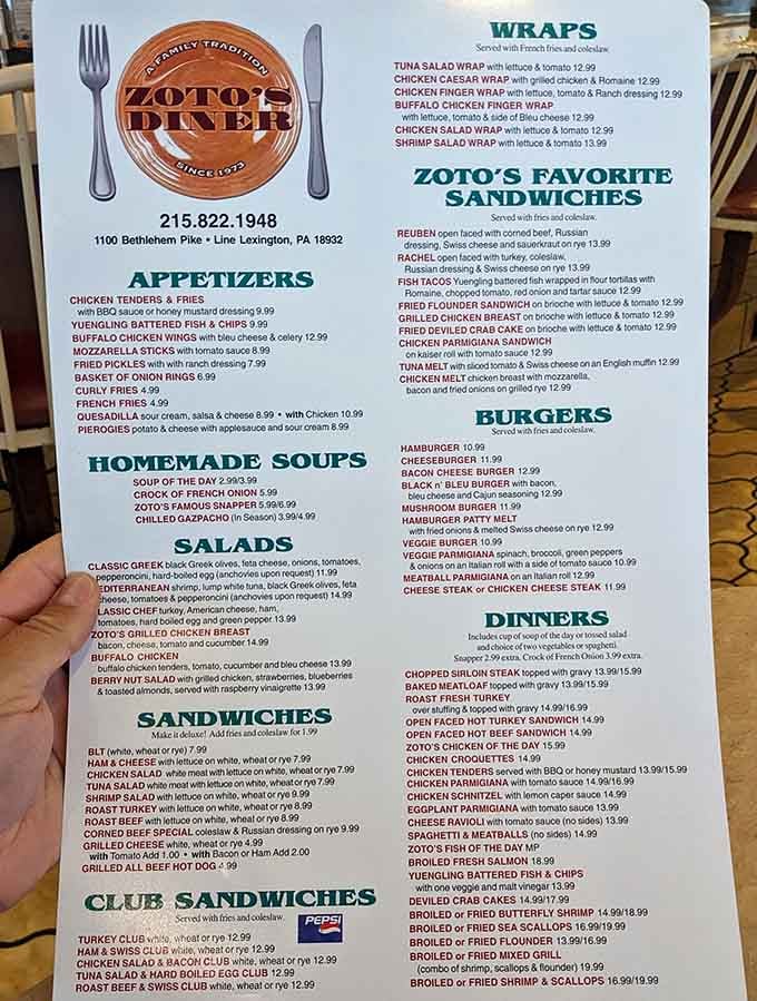 When a menu needs this much real estate, you know the kitchen isn't messing around.