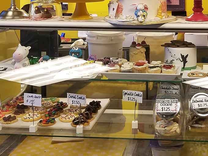 The display case showcases an impressive array of treats, each one more tempting than the last.