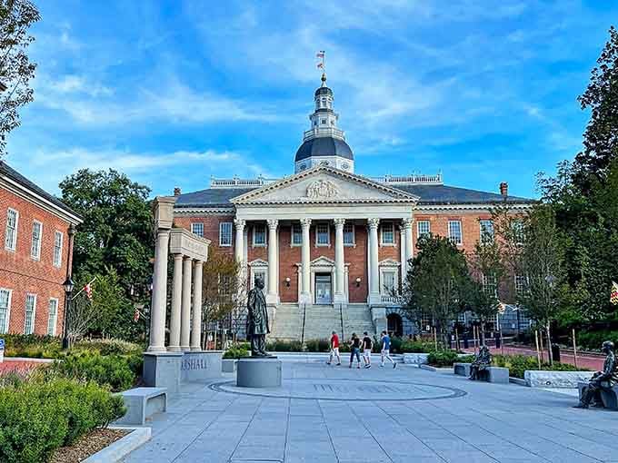 The State House dome rises majestically, reminding you that important American history happened right here on these very streets.
