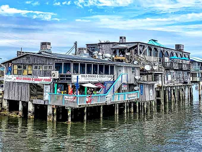 These weathered buildings perched on stilts have more character than most Hollywood actors from the golden age.