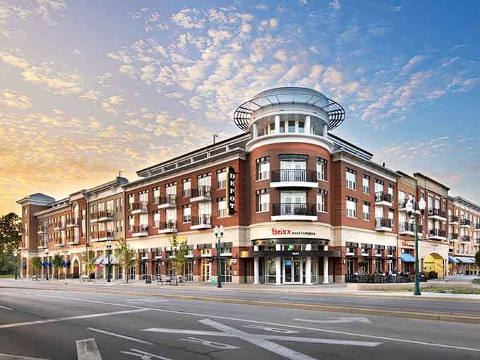 That golden hour glow makes this modern architecture look like something from a travel magazine.