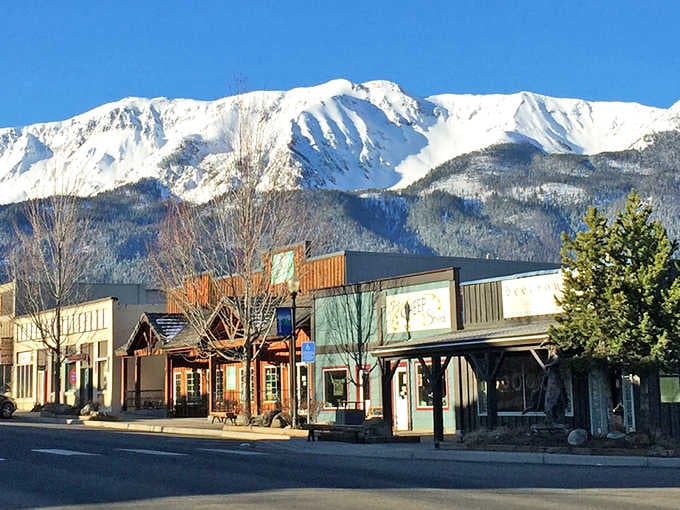 Snow-capped peaks tower over Joseph's main street, making every glance upward feel like a postcard moment.
