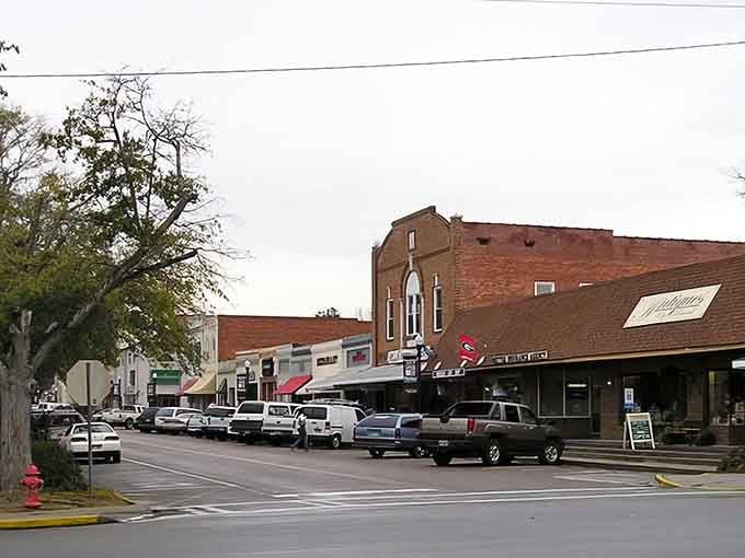 Downtown storefronts line up like old friends, each one holding stories and secrets from decades past.