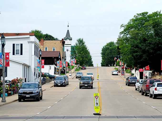 That church steeple rising above New Glarus could be straight from the Alps, minus the yodeling but keeping all the charm.