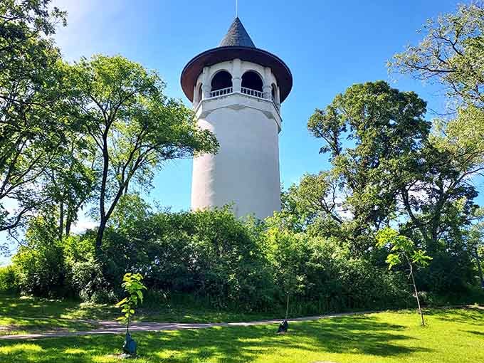 Rising from the trees like Rapunzel's tower, this white landmark has watched over the neighborhood for generations.