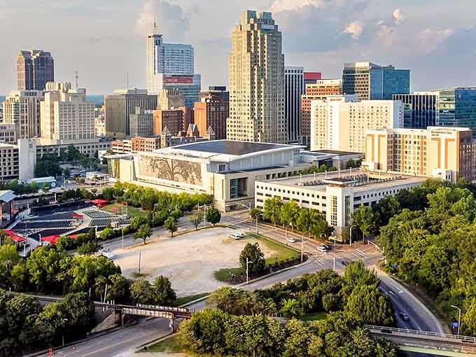 The capital city spreads beneath dramatic clouds, its green spaces and modern buildings creating an urban oasis worth exploring.