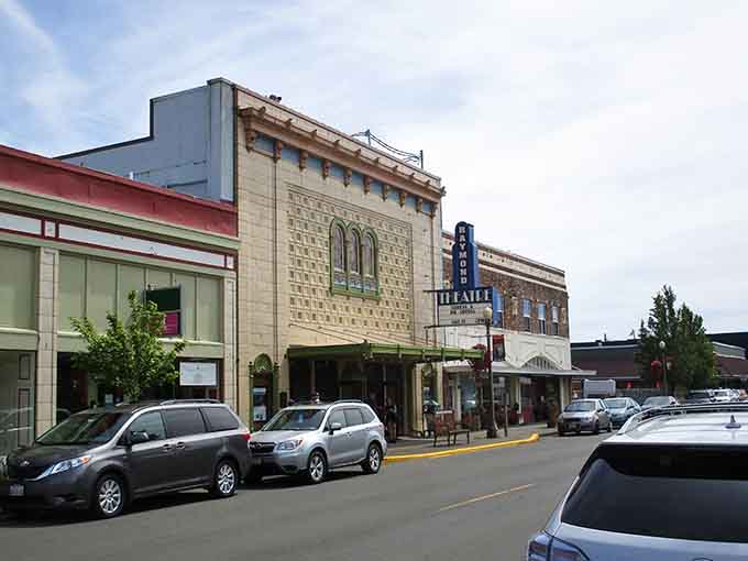 Raymond's vintage theater marquee proves small towns still know how to make an entrance worth remembering.