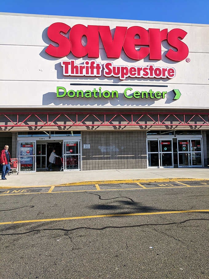 The bold red letters practically shout "come save money" from across the parking lot in Saugus.