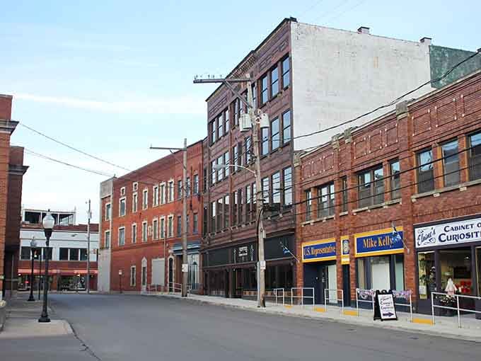 These vintage storefronts stand shoulder to shoulder like old friends sharing stories from Pennsylvania's industrial glory days.