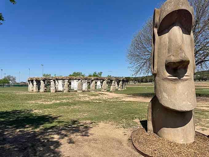 When Easter Island meets Stonehenge in Texas, you get the most delightfully quirky photo op imaginable.