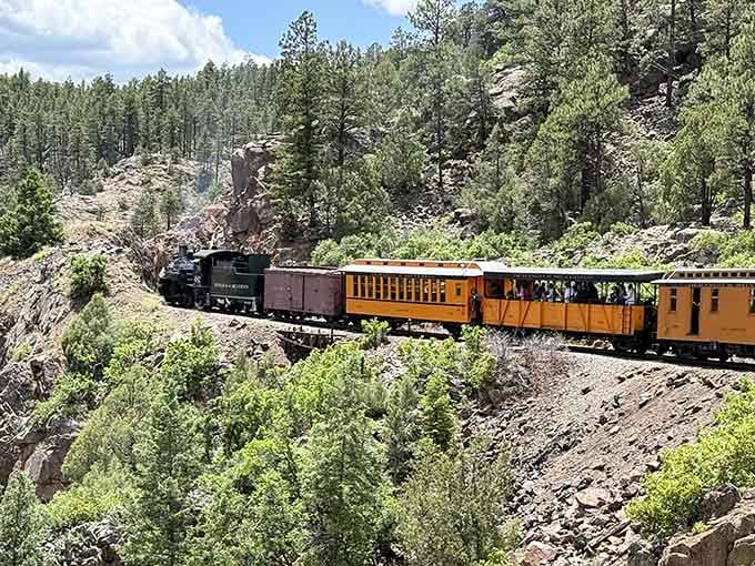 Steam locomotive meets wilderness in a scene straight from the days when trains were the only show in town.