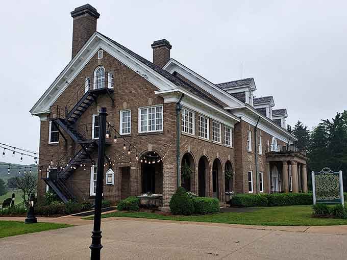 Classic brick architecture meets overcast skies in this stately building that's seen more than a few generations pass.