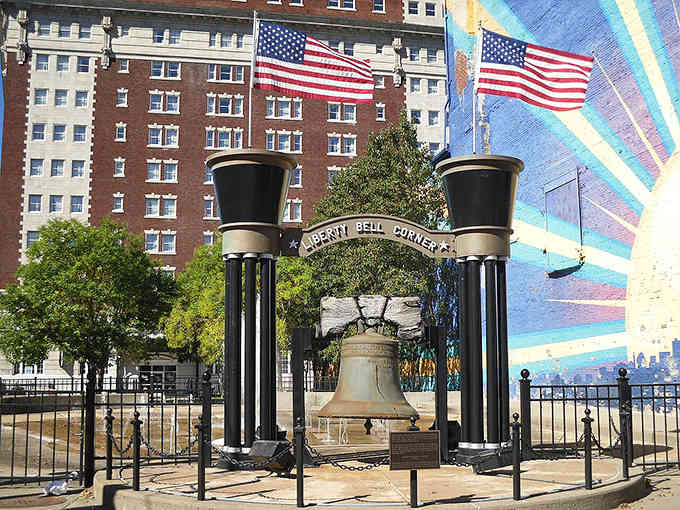 Utica'sLiberty Bell replica stands proud downtown, reminding visitors this city values both history and the freedom to live affordably.