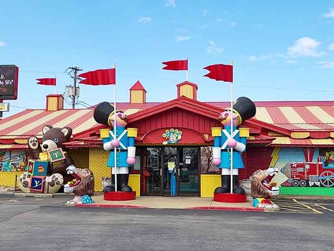 Those toy soldiers standing guard mean business, welcoming you to a wonderland where childhood memories come flooding back instantly.