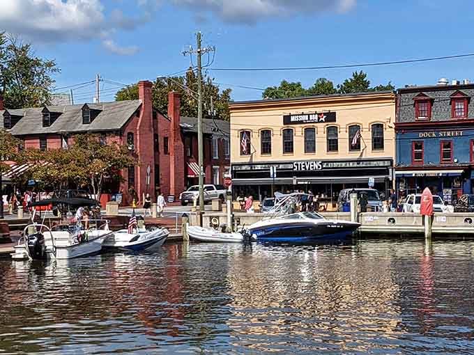 Boats bob gently at the dock while historic buildings watch over the harbor like proud grandparents at Sunday dinner.