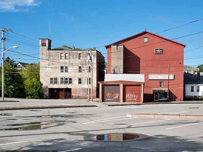 Old mill buildings tell stories of industry past, now standing as monuments to a different era of American life.