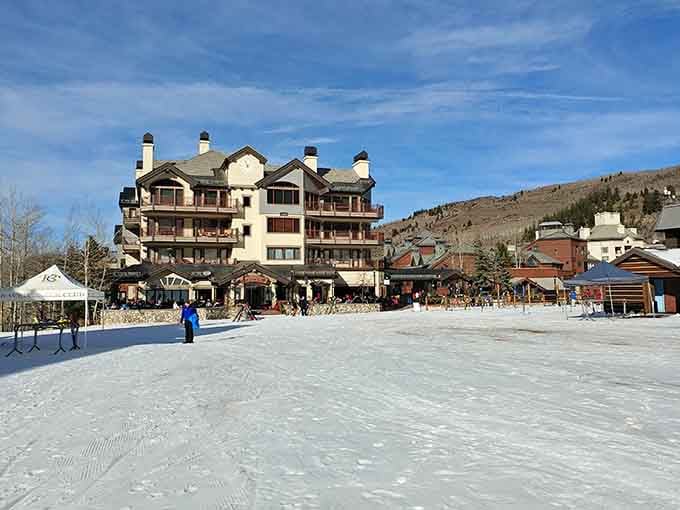 Golden aspens frame this mountain village like nature's own picture frame, proving fall shows off shamelessly here every year.