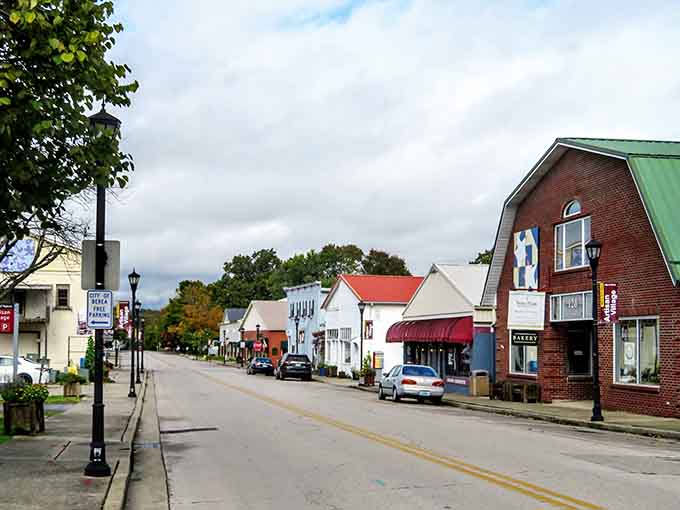 Brick buildings and timeless charm create a Norman Rockwell painting you can actually walk through and explore.