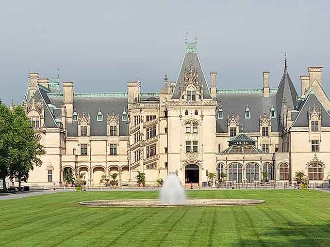 The fountain sparkles in the sunshine, but those 250 rooms behind it hold centuries of whispered secrets and stories.