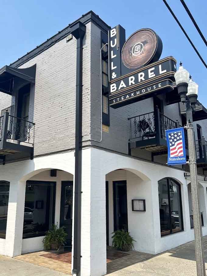 That bold signage isn't shy about announcing what awaits – premium beef cooked to absolute perfection.