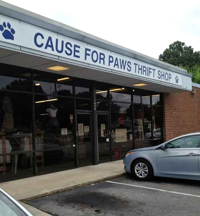 The brick and glass storefront sits ready to help you find deals while helping animals find homes.