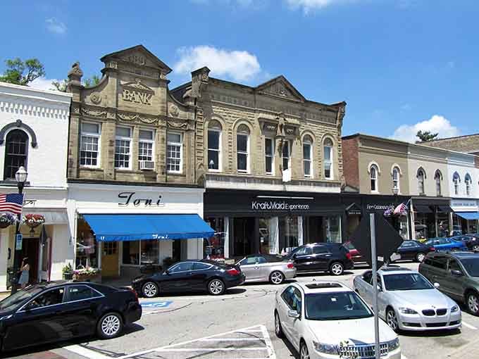 That old bank building's ornate stonework shows craftsmanship that modern architecture forgot how to spell, let alone build.