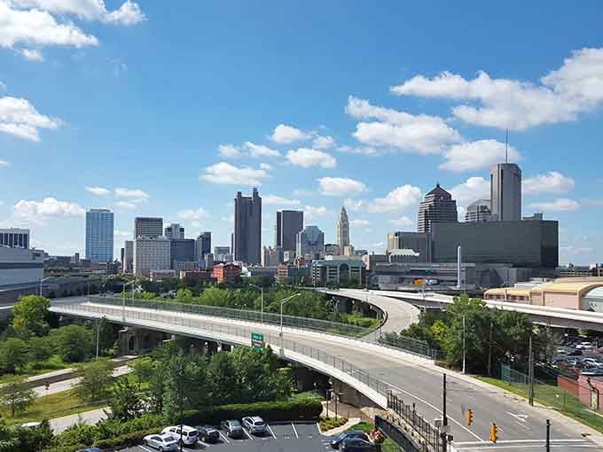 Modern towers rise where highways meet, creating a skyline that says "we're going places" without losing our friendly vibe.
