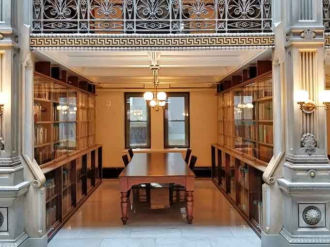 This reading room whispers "library" but screams "palace," with ornate details that would make Downton Abbey jealous.