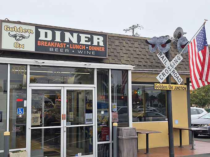 The Golden Ox wears its Americana pride on its sleeve, complete with flags and frontier charm.