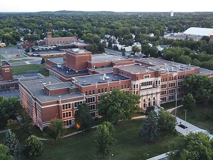 The architectural details on this educational complex rival anything you'd find in much larger cities.