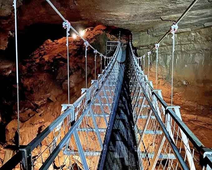 That underground bridge stretches into darkness like something from an Indiana Jones movie, minus the rolling boulders.
