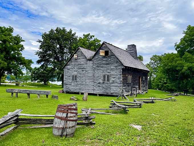 Weathered wood and split-rail fences transport you to colonial times faster than any DeLorean ever managed in the movies.