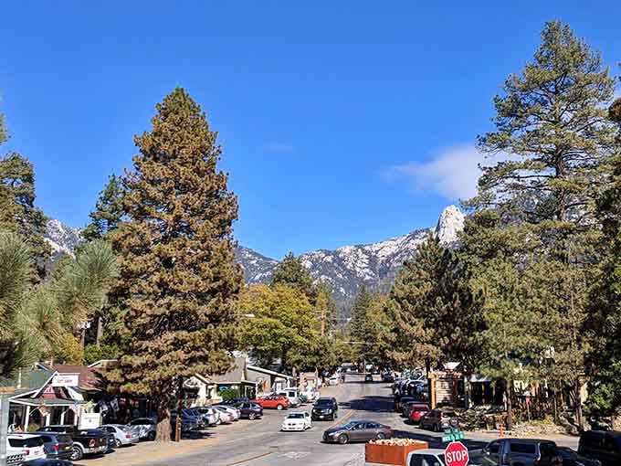 Snow-dusted peaks frame this cozy alpine town where every season brings its own postcard-perfect mountain moment.