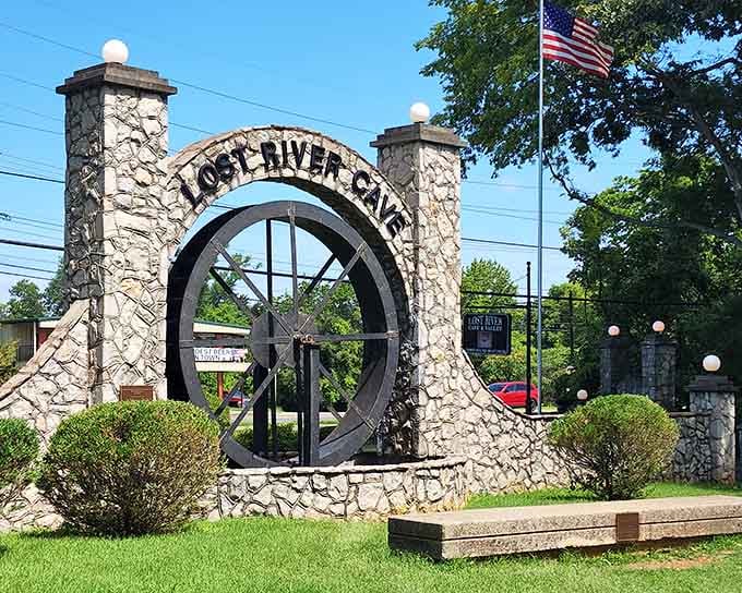 That massive limestone overhang has sheltered everything from Native Americans to modern-day adventurers seeking cool underground mysteries.