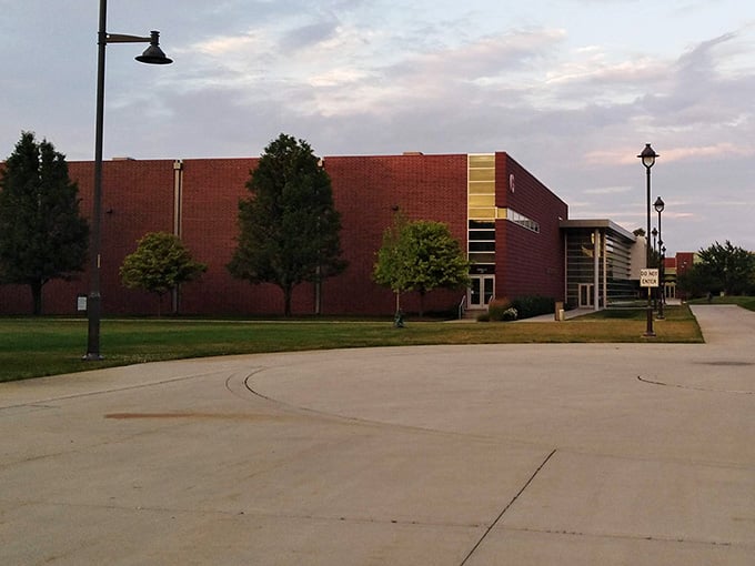Classic lampposts guide your way to this brick beauty where the community comes alive with programs and possibilities.