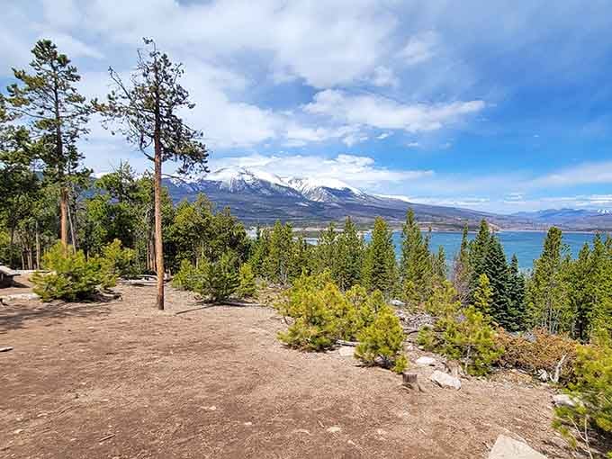 Turquoise waters meet peaks in this stunning vista where every angle deserves its own frame on your wall.