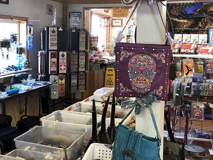 Step inside where colorful sugar skull art and organized bins make treasure hunting feel like an adventure.